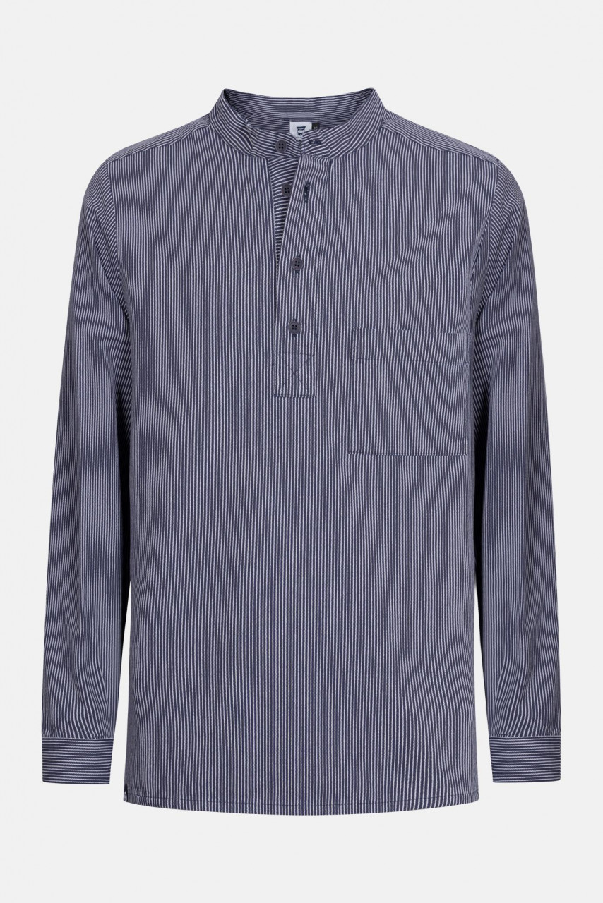 Hanseheld Fischerhemd Blau Schmal Gestreift | Hanseheld.de