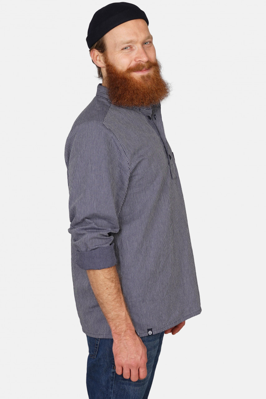 Hanseheld Fischerhemd Blau Schmal Gestreift | Hanseheld.de