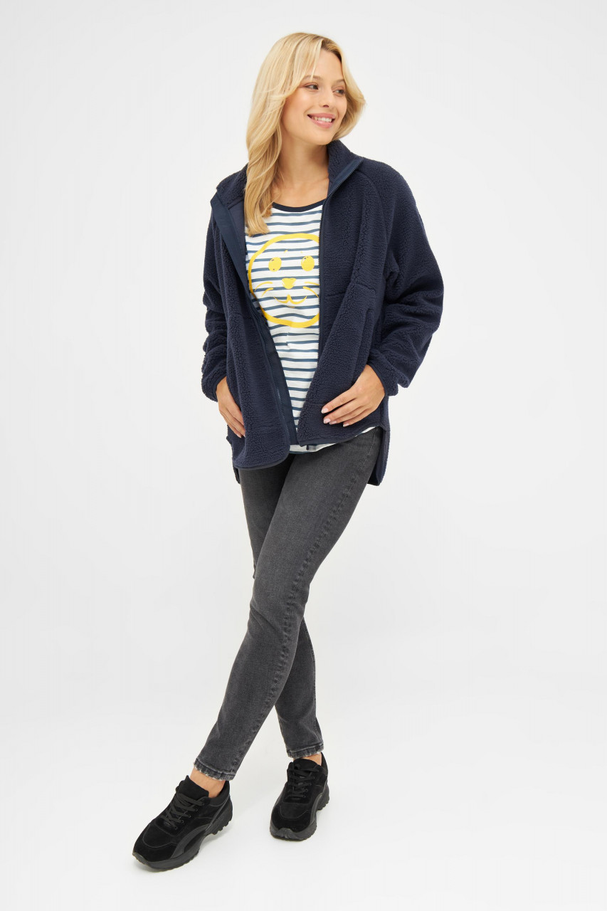 Derbe Kuschelby Navy Damen Fleecejacke Dunkelblau | Hanseheld.de