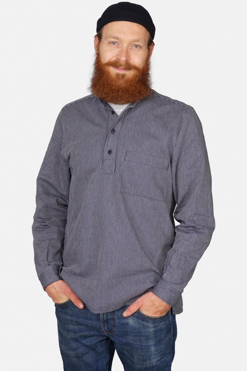 Hanseheld Fischerhemd Blau Schmal Gestreift | Hanseheld.de